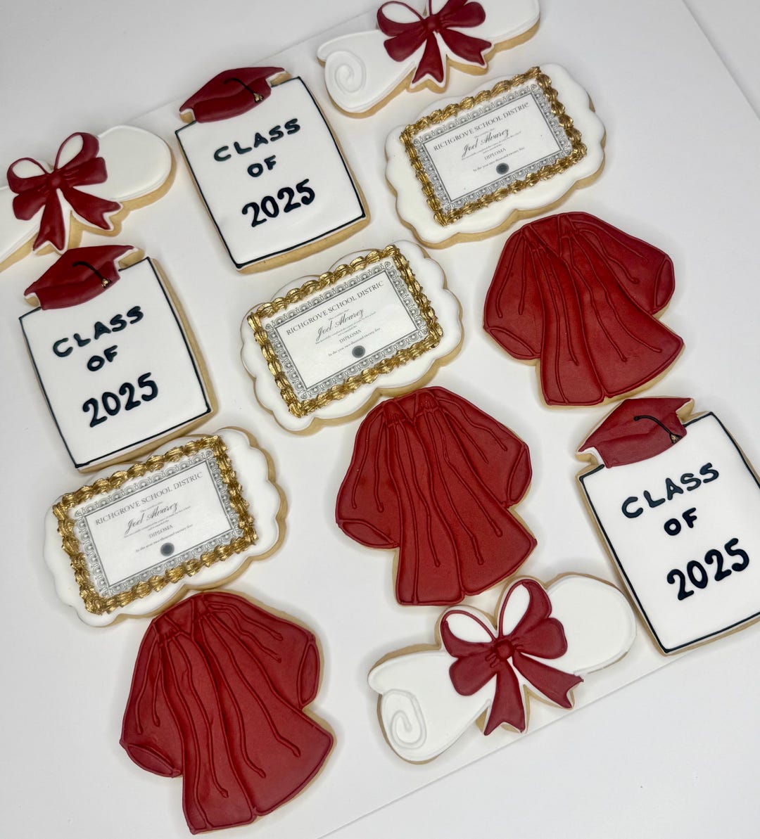 Graduation Cookies, Decorated Sugar Cookies, Custom Diploma Cookies ...
