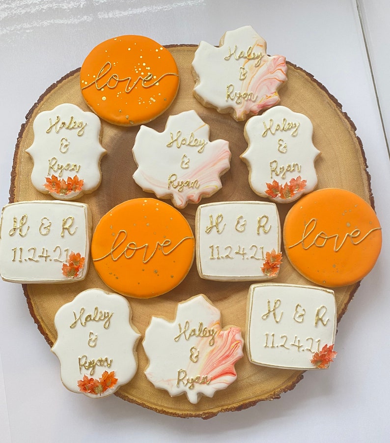 Fall Wedding Cookies | Personalized Bridal Shower & Wedding Favors ...