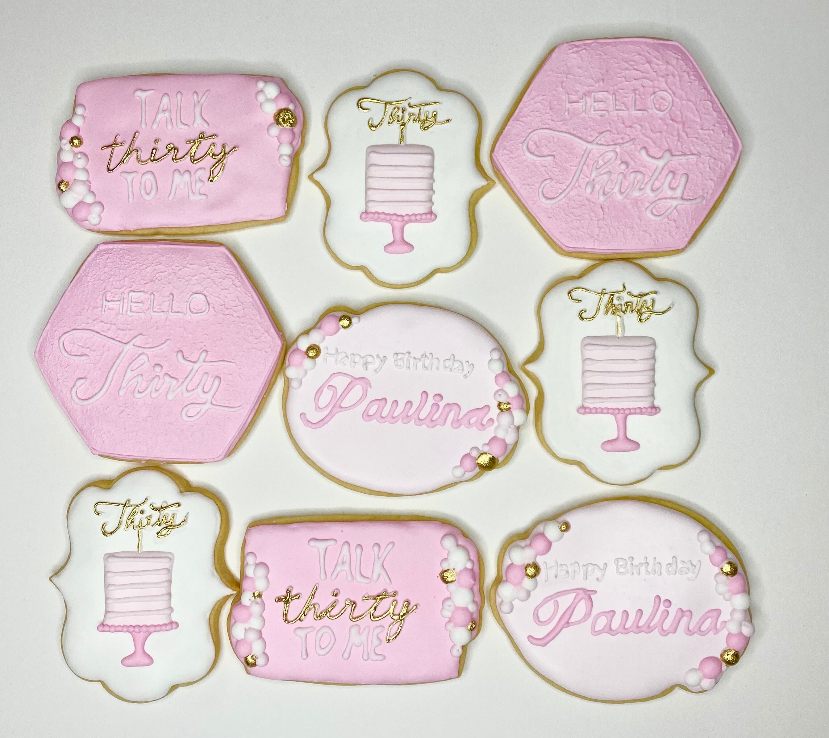30th Birthday Cookies Birthday Cookies Pink Birthday Cookies - Etsy