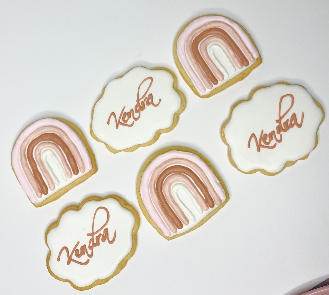 Boho Rainbow Cookie Set | Rainbow Cookies | Baby Shower - Etsy