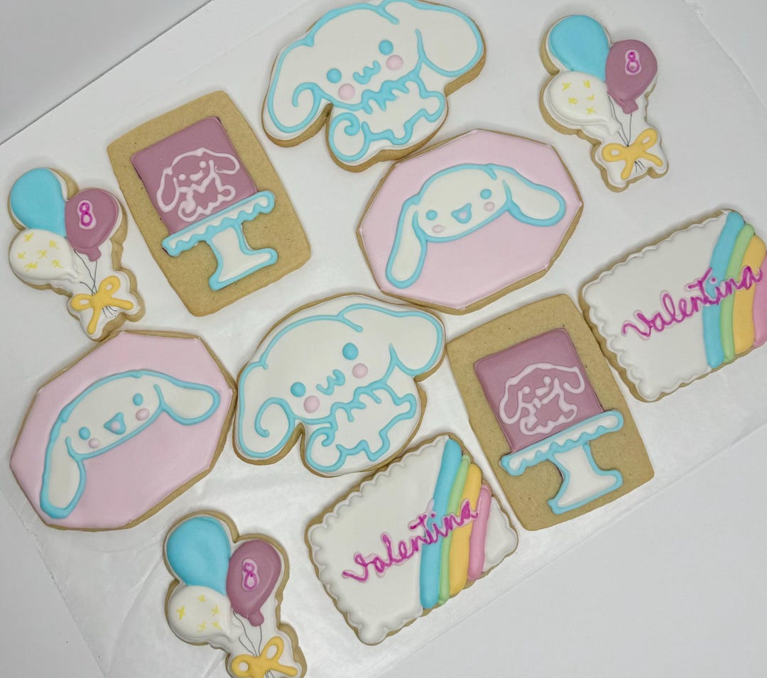 Cartoon Birthday Cookies: Cinnaroll Theme, One Dozen - Etsy