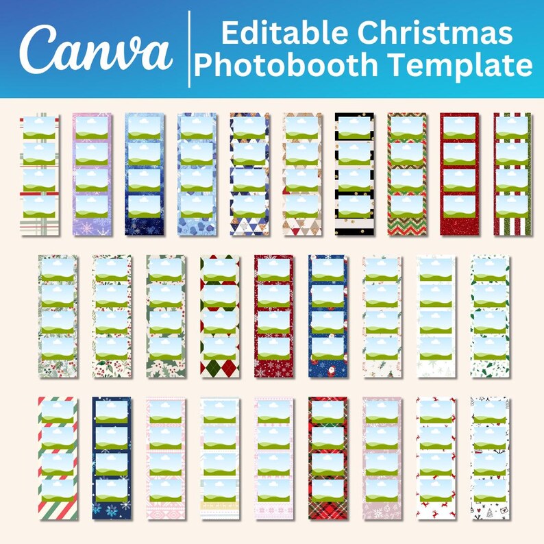 Editable Christmas Photobooth Template | Digital Template for ...