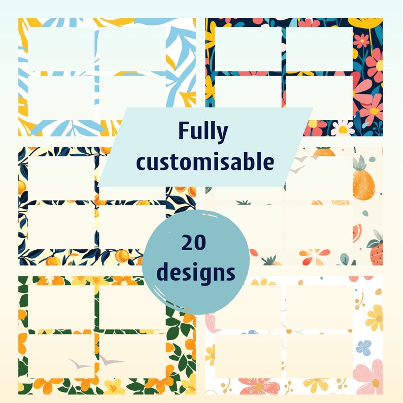 Summertime Photo Frame Templates | Canva and PNG Templates - Etsy