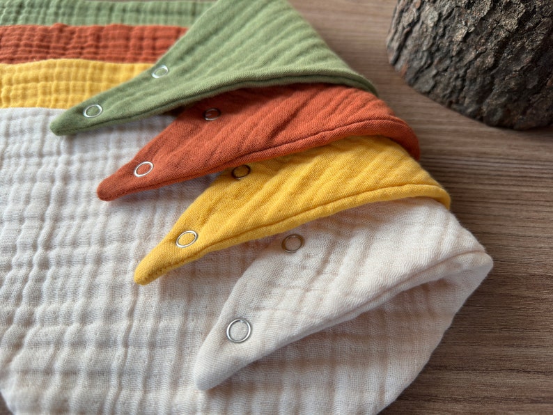 SET of Muslin Bandana Bibs Solid Color Baby Dribble Bibs - Etsy