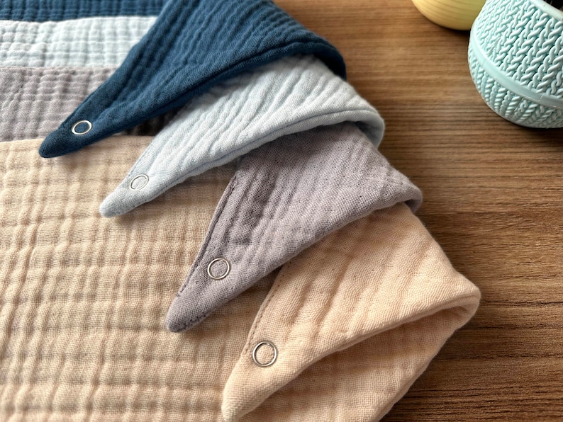 SET of Muslin Bandana Bibs Solid Color Baby Dribble Bibs - Etsy