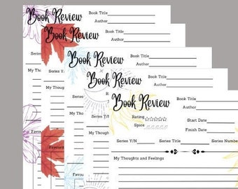 Film & Book Review Pages PDF Printable Black and White. - Etsy