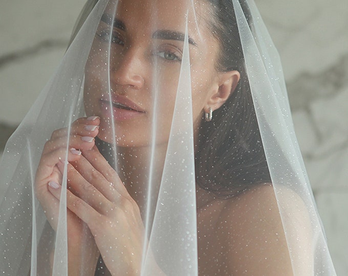 Glitter Wedding Veil | Sparkle Long Veil | Shimmer Veil - Etsy