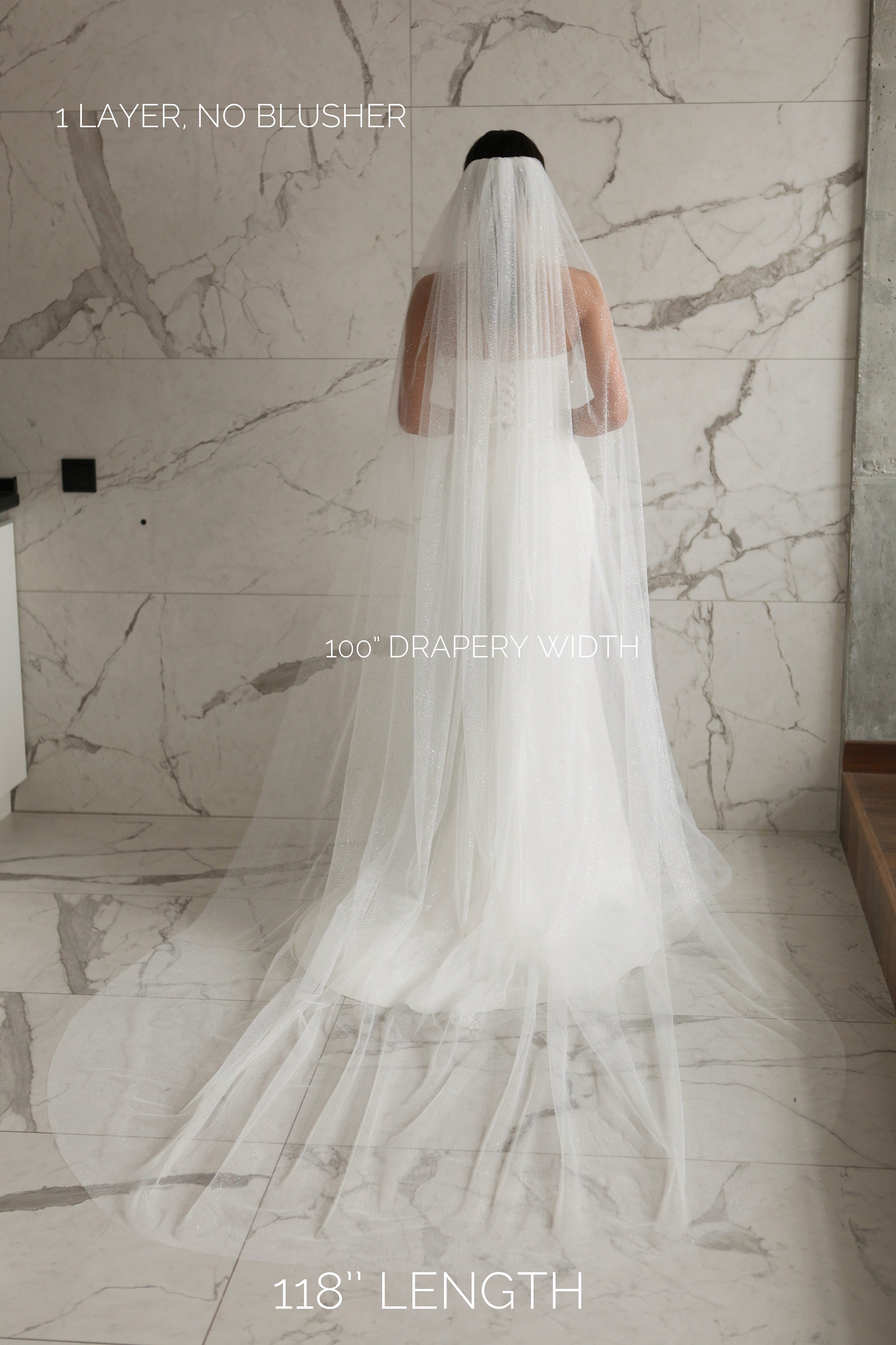 Glitter Wedding Veil Sparkle Long Veil Shimmer Veil | Etsy