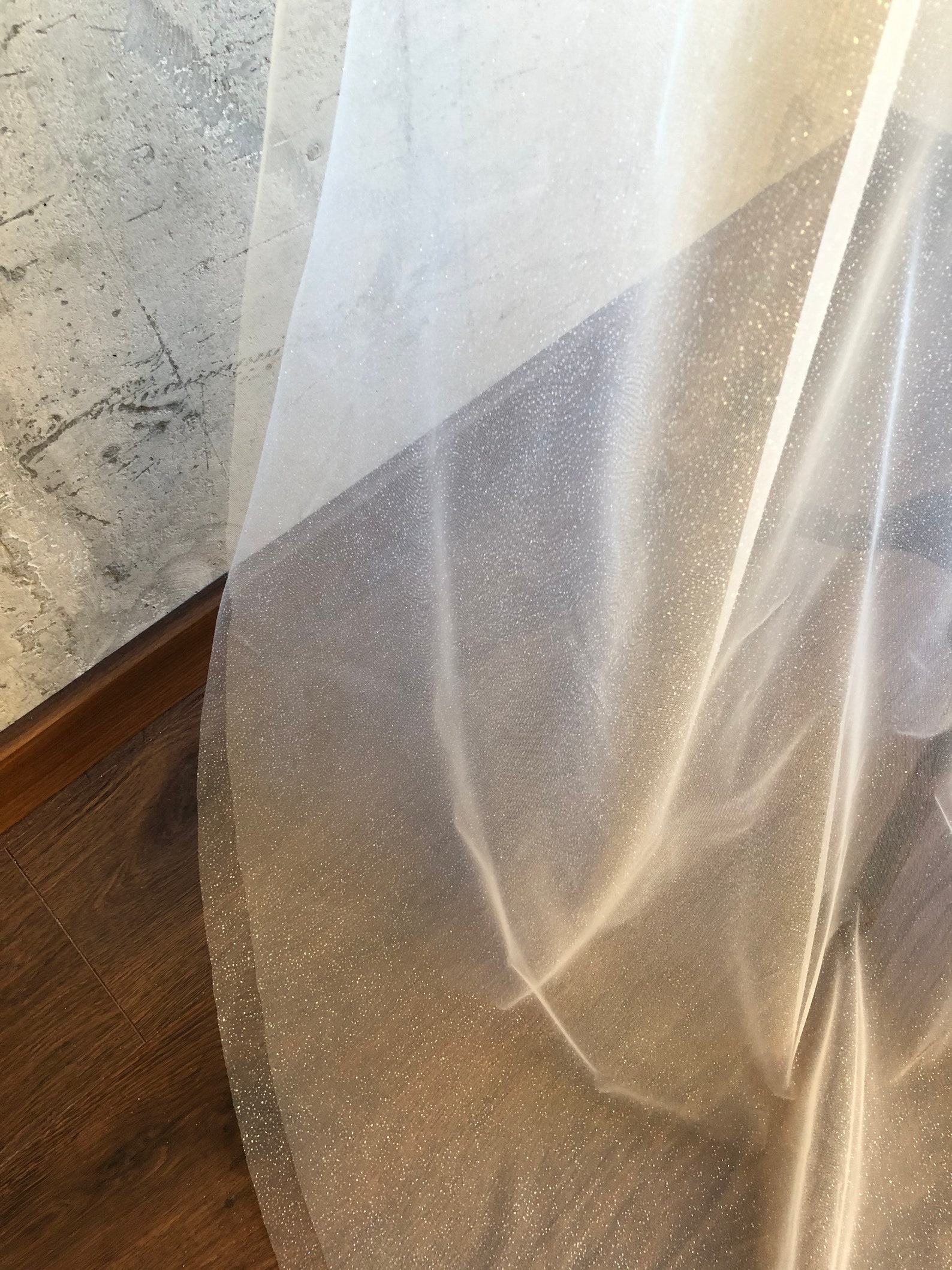 Two-tier Glitter veil sparkle bridal veil long shimmer | Etsy