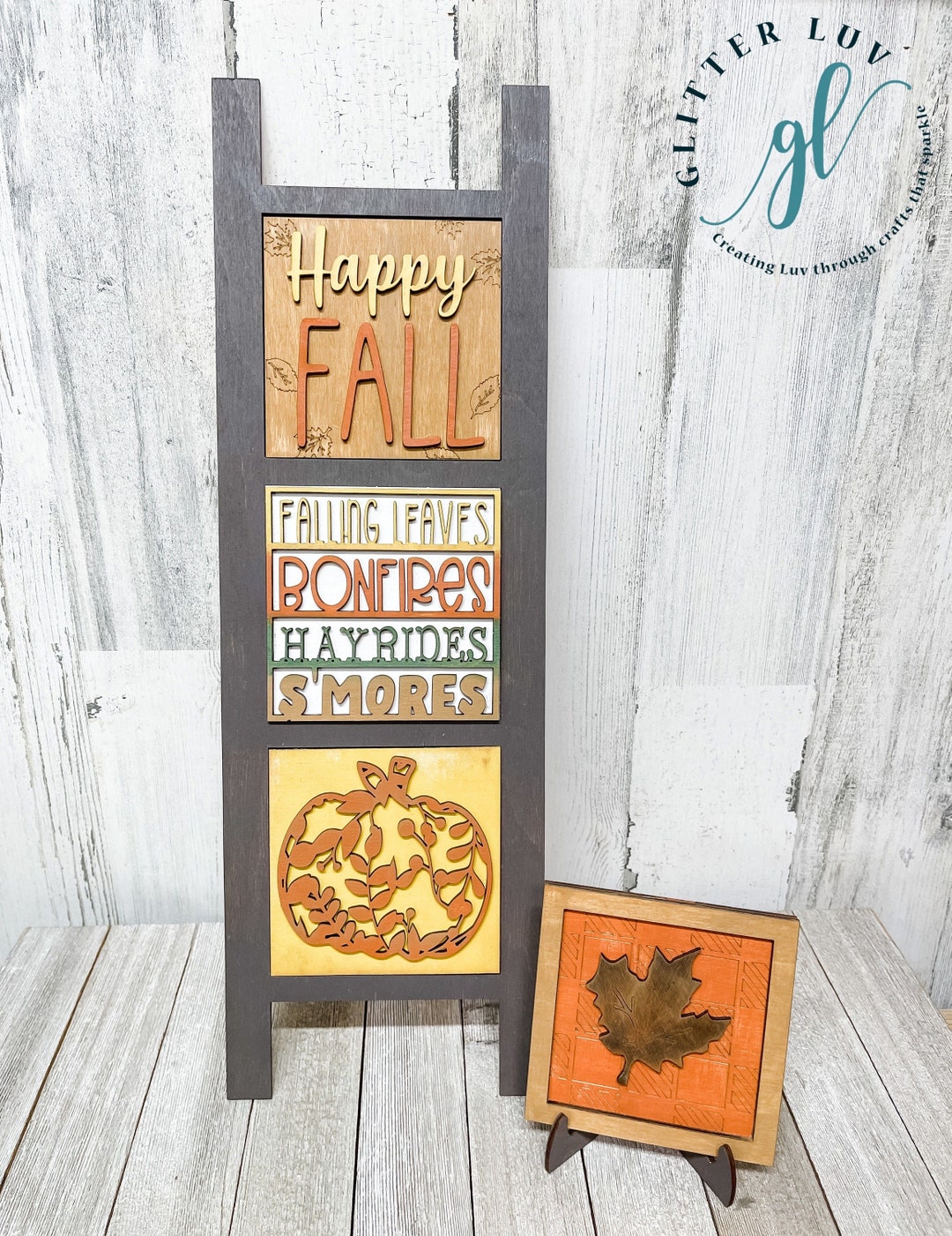 Happy Fall Leaning Ladder Interchangeable DIY Kit - Etsy