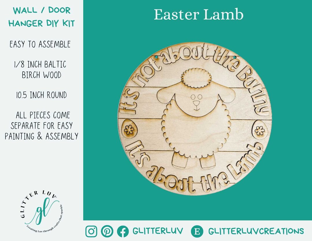 Easter Lamb Round Wall / Door Hanger DIY Kit - Etsy