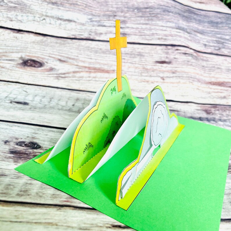 Simple Printable 3D Resurrection Garden- Comes With a Colouring Page ...