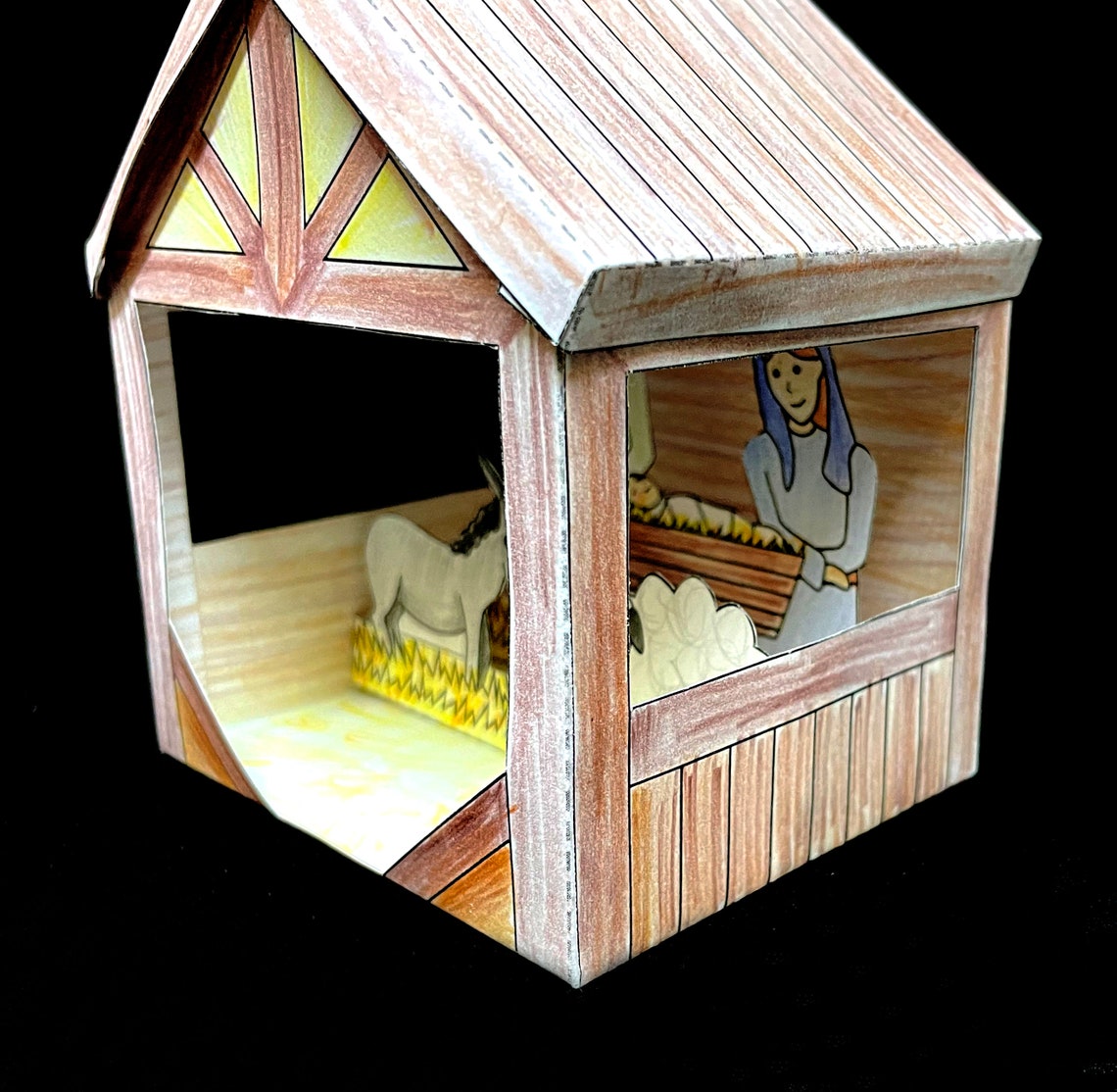 Printable 3D Nativity Colouring Christmas Craft Activity - Etsy