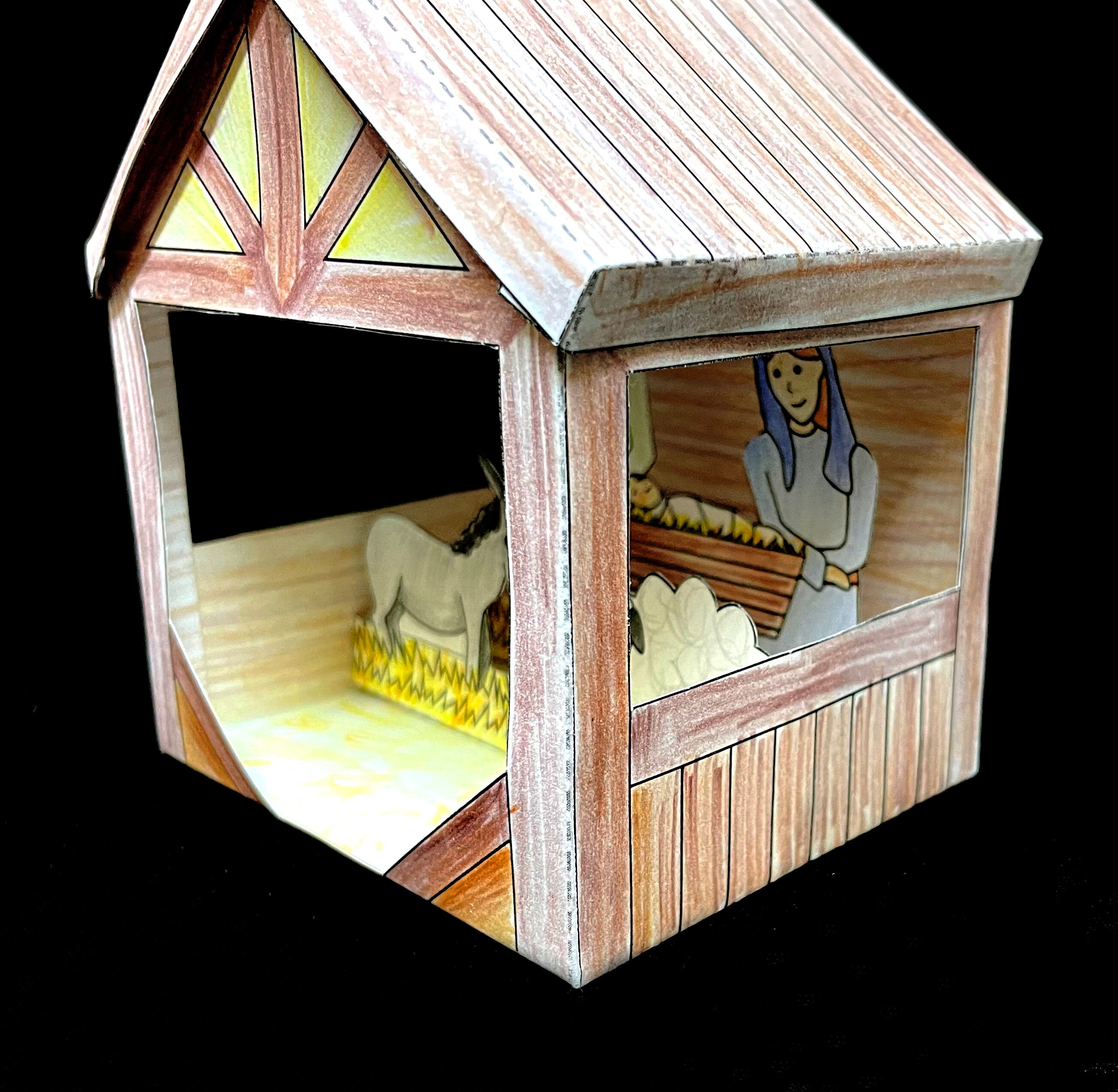 Printable 3D Nativity Colouring Christmas Craft Activity - Etsy