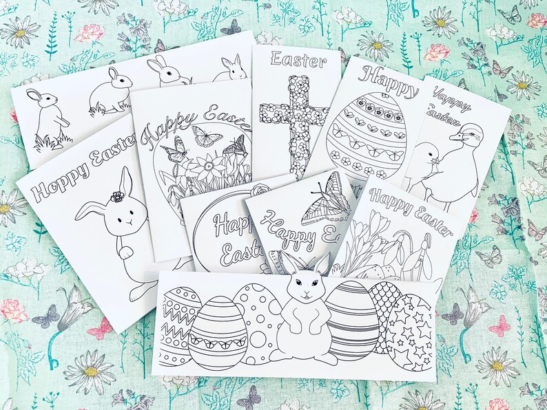 Printable Easter Cards and Envelopes Pack of 10 PDF - Etsy