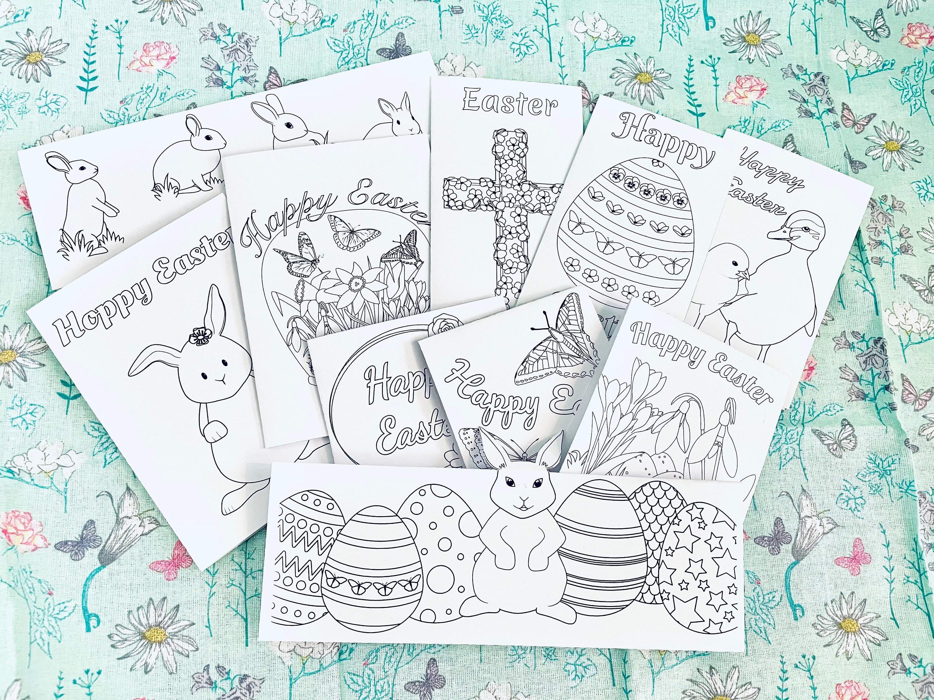 Printable Easter Cards and Envelopes Pack of 10 PDF - Etsy