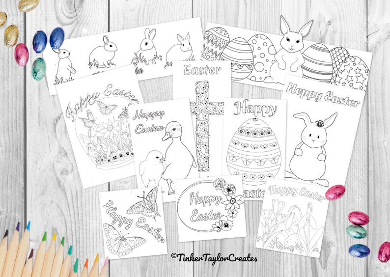 Printable Easter Cards and Envelopes Pack of 10 PDF - Etsy
