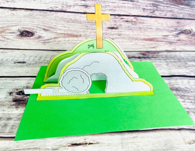 Simple Printable 3D Resurrection Garden- Comes With a Colouring Page ...