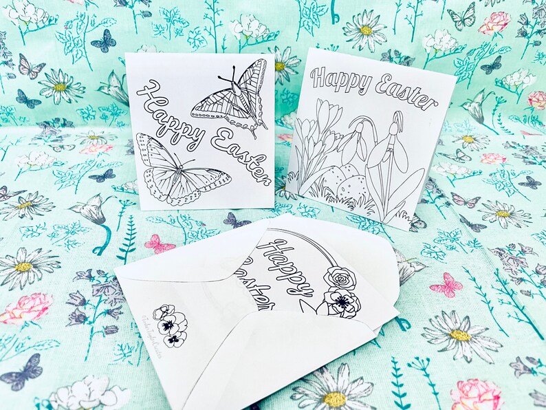 Printable Easter Cards and Envelopes Pack of 10 PDF - Etsy