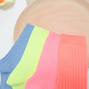 Color Pop Neon Toddlers Kids Daily Anti Slip Socks Girls - Etsy