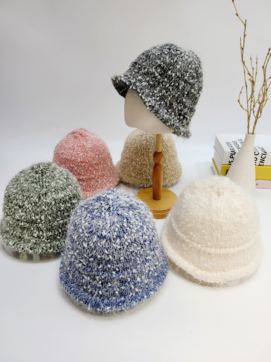 Womens Mohair Bucket Hat, Womens Winter Wool Hat, Fluffy Mohair Hat - Etsy