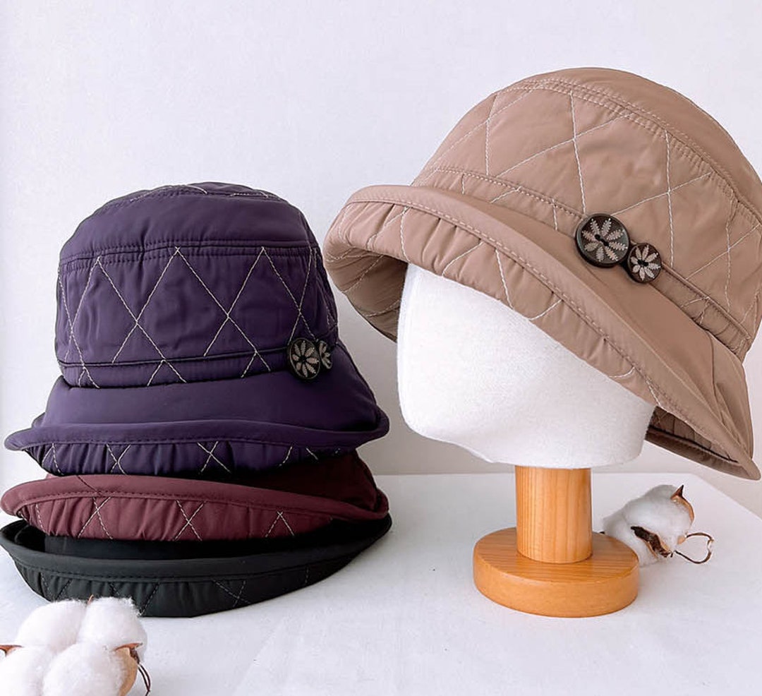 Fall/winter Padded Bucket Hat, Extra Warm, Soft Warm Inner Lining ...