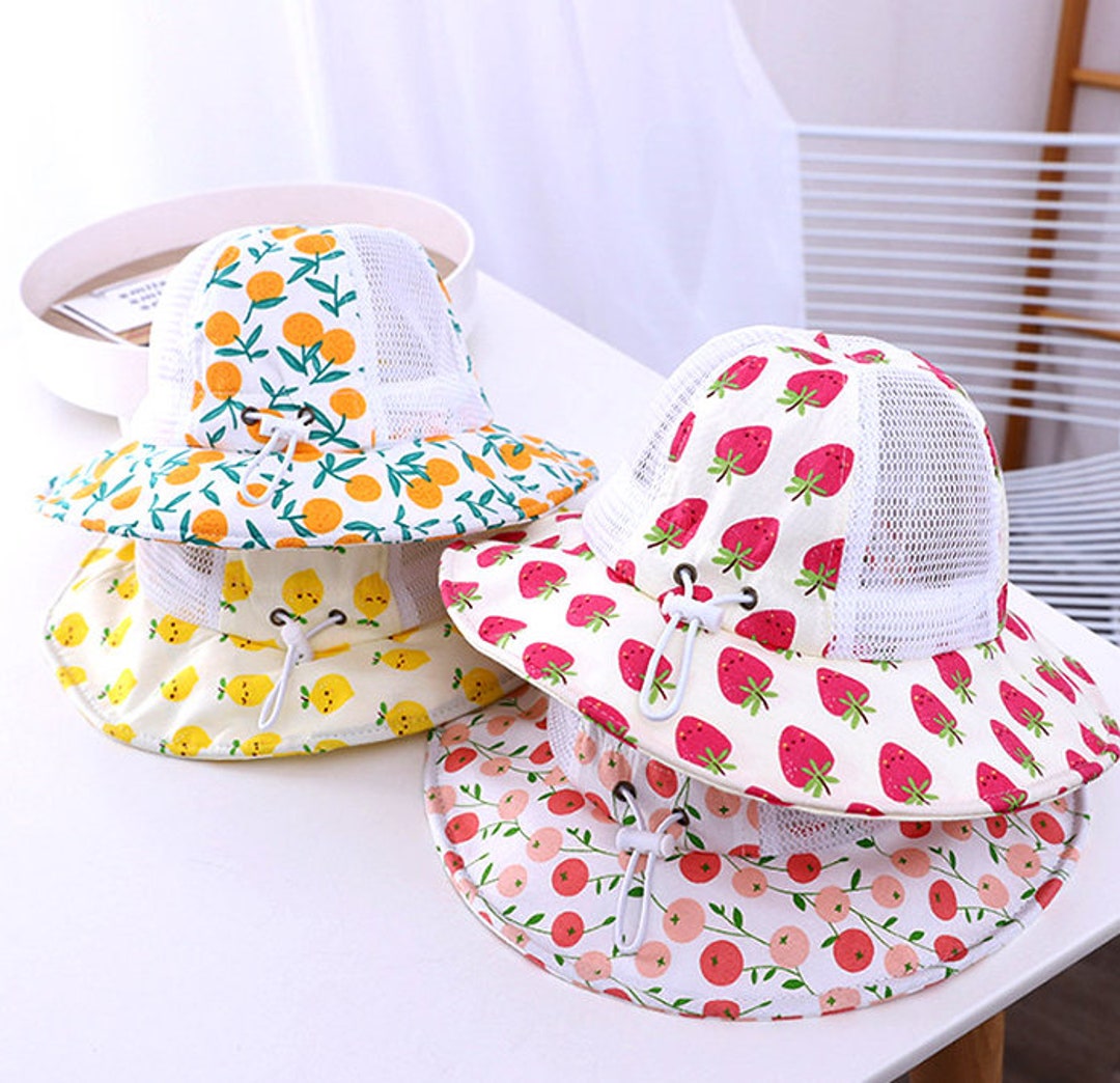 Kids Toddler Wide Brim Sun Hat/ Summer Print Mesh Kids Hat/ Summer Hat ...