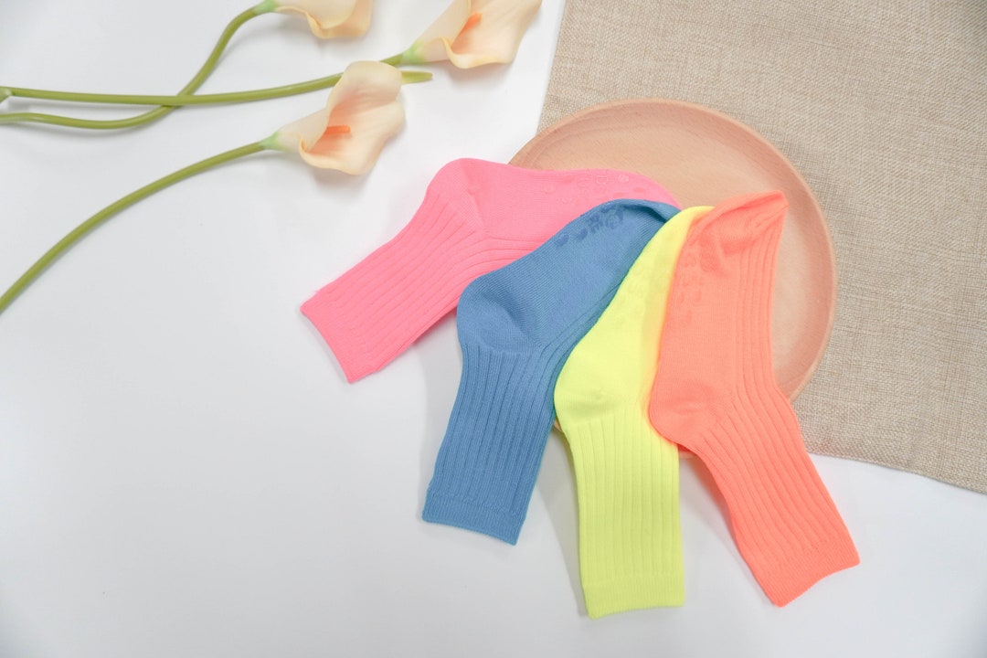 Color Pop Neon Toddlers Kids Daily Anti Slip Socks Girls - Etsy