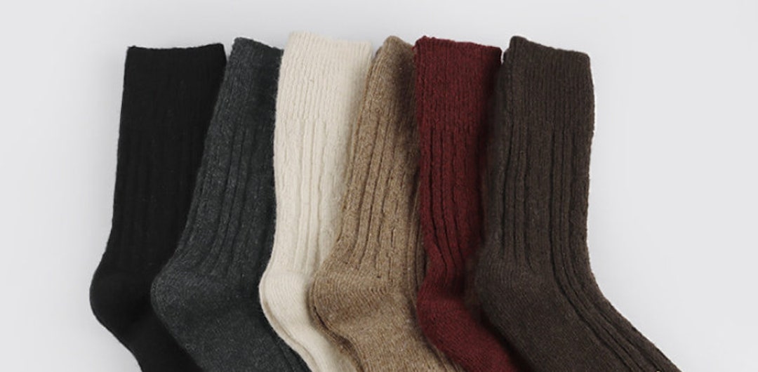 Wool Socks for Women Cozy Wool Angora Socks Winter Warm Socks Cozy Crew ...
