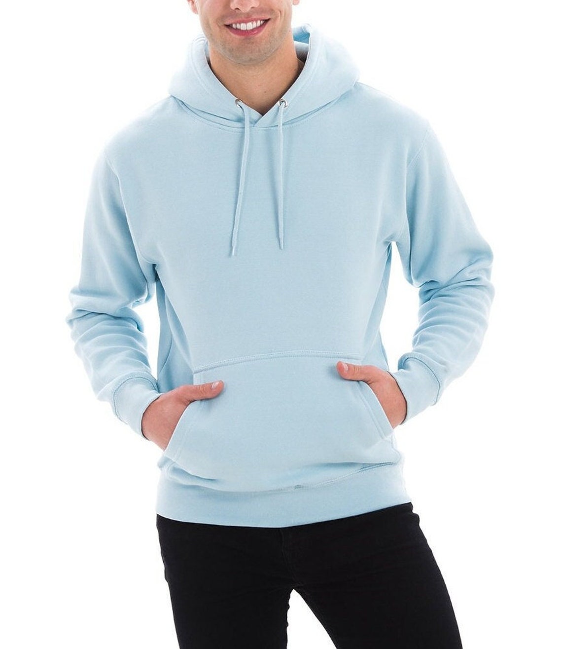 Light Blue Mist Hooded Sweatshirt, Baby Blue Hoodies for Women, Sky ...