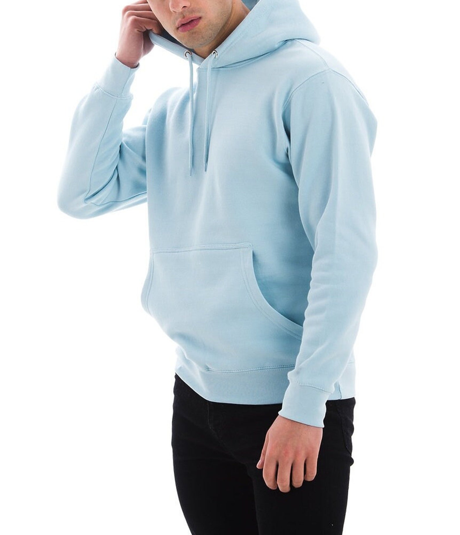 Light Blue Mist Hooded Sweatshirt, Baby Blue Hoodies for Women, Sky ...