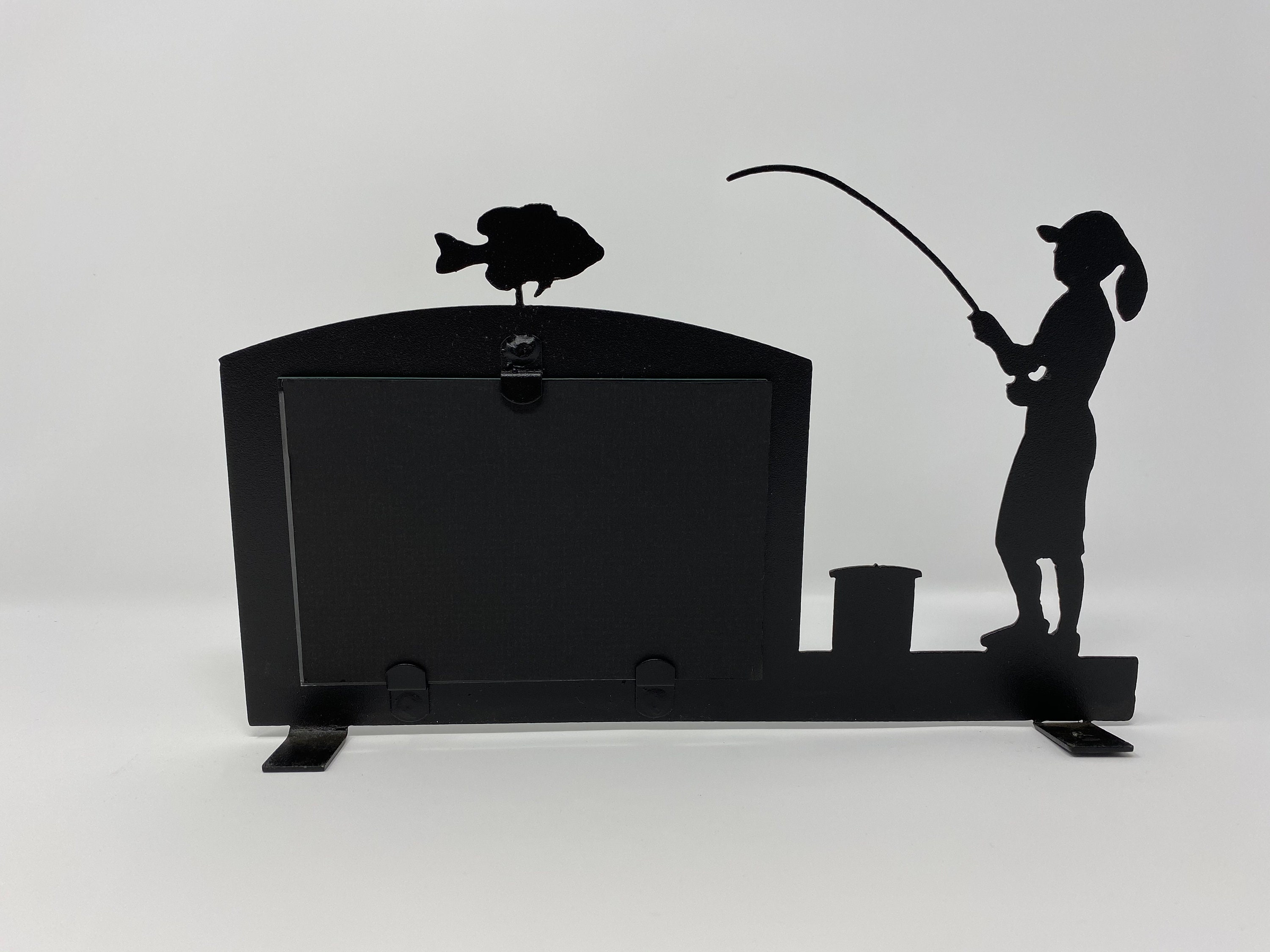 Girl Fishing Picture Frame, Metal 4 x 6 Frame, First Fish Frame, Girls ...
