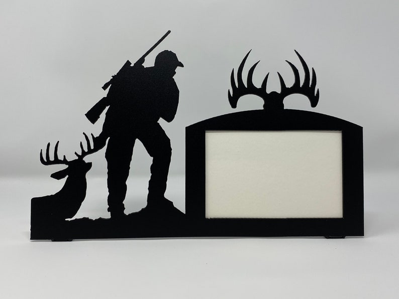 Deer Hunting Picture Frame, Metal Hunting Frame, Deer Rifle Hunting ...