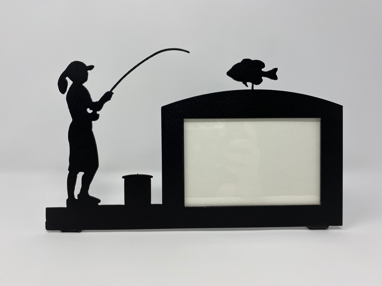Girl Fishing Picture Frame, Metal 4 x 6 Frame, First Fish Frame, Girls ...