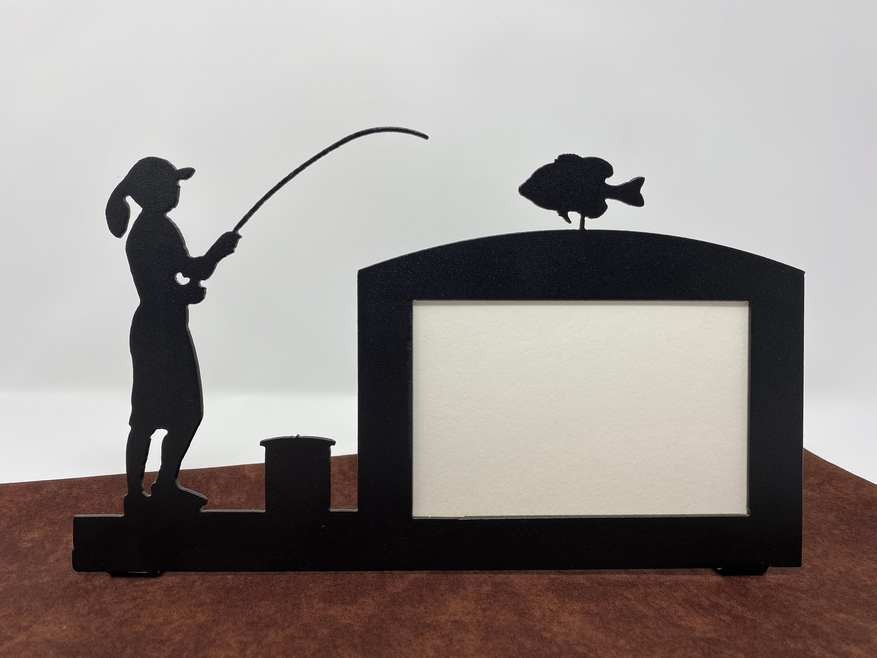 Girl Fishing Picture Frame, Metal 4 x 6 Frame, First Fish Frame, Girls ...