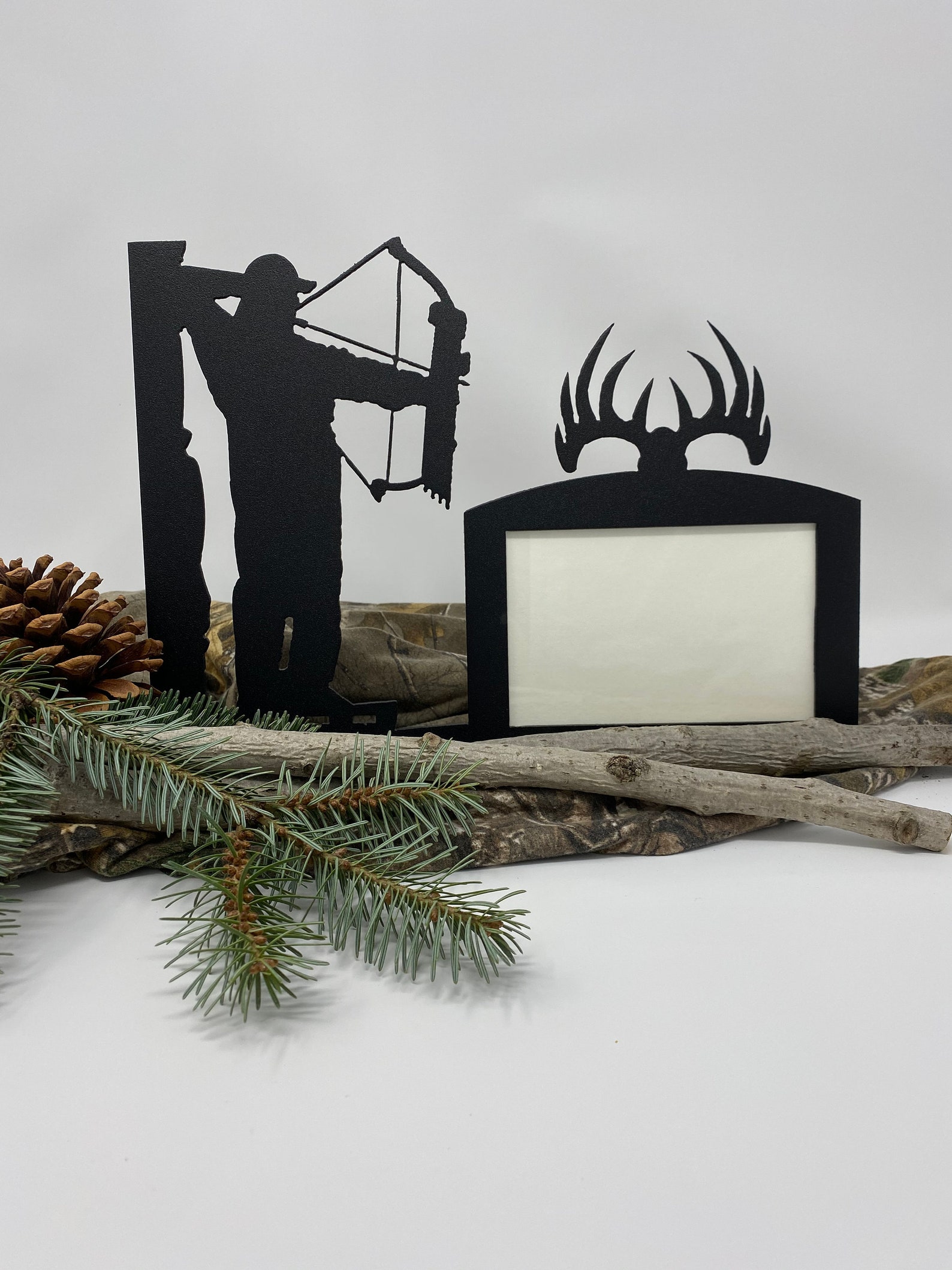 Deer Hunting Picture Frame, Metal Hunting Frame, Deer Bow Hunting Frame ...