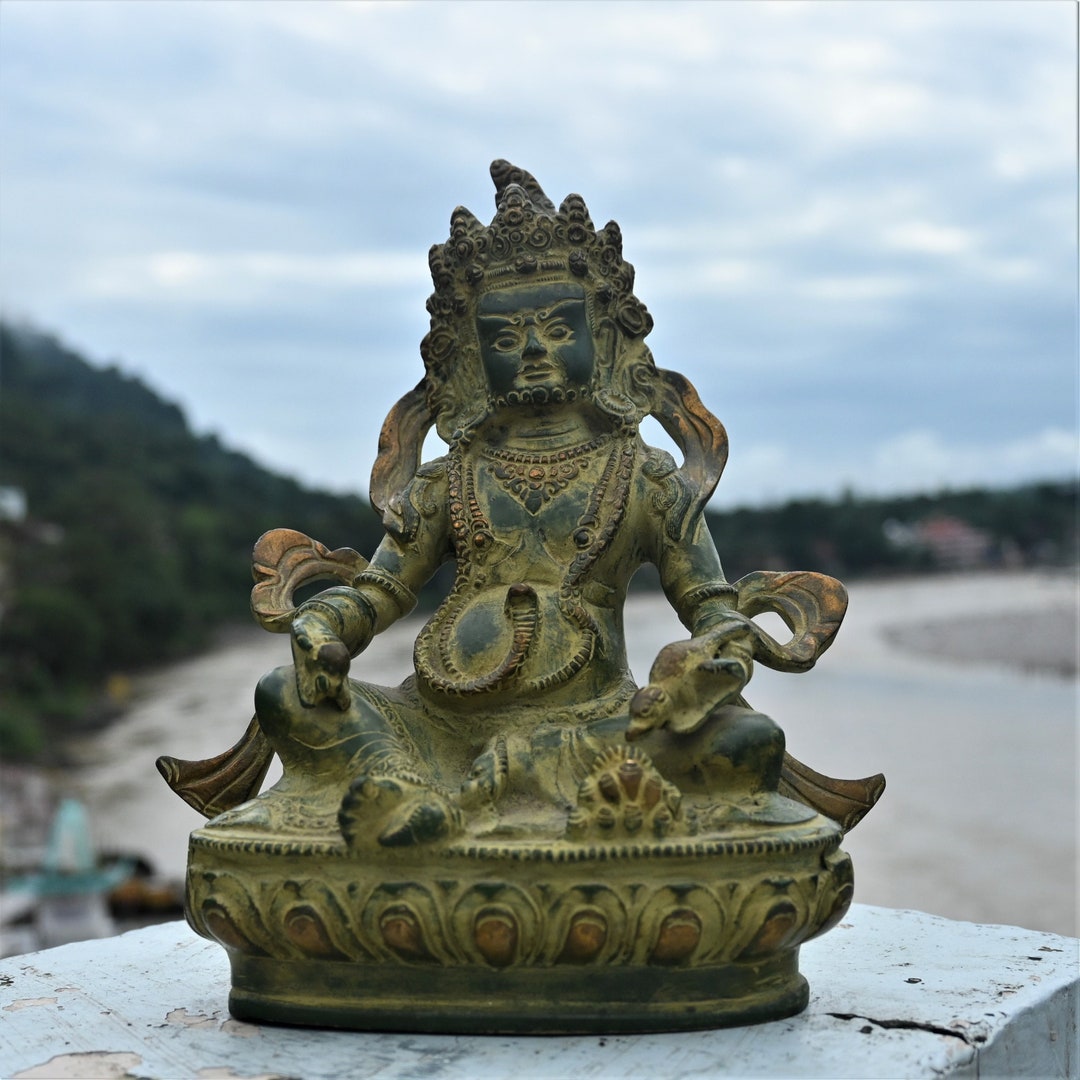 Kuber Statue 22 Cm Kubera Brass Figurine God of Wealth - Etsy