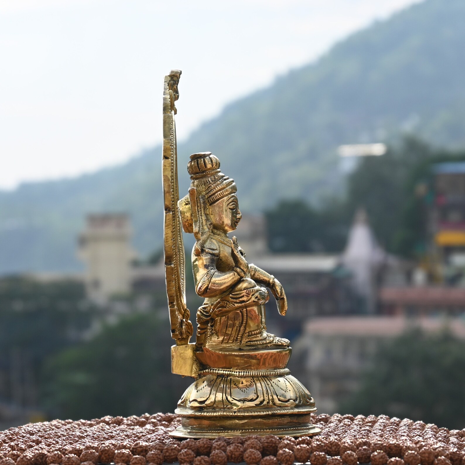 Lord Ayyappa Statue 8 Inches 20cm Ayyappan Brass Sculpture South Indian ...