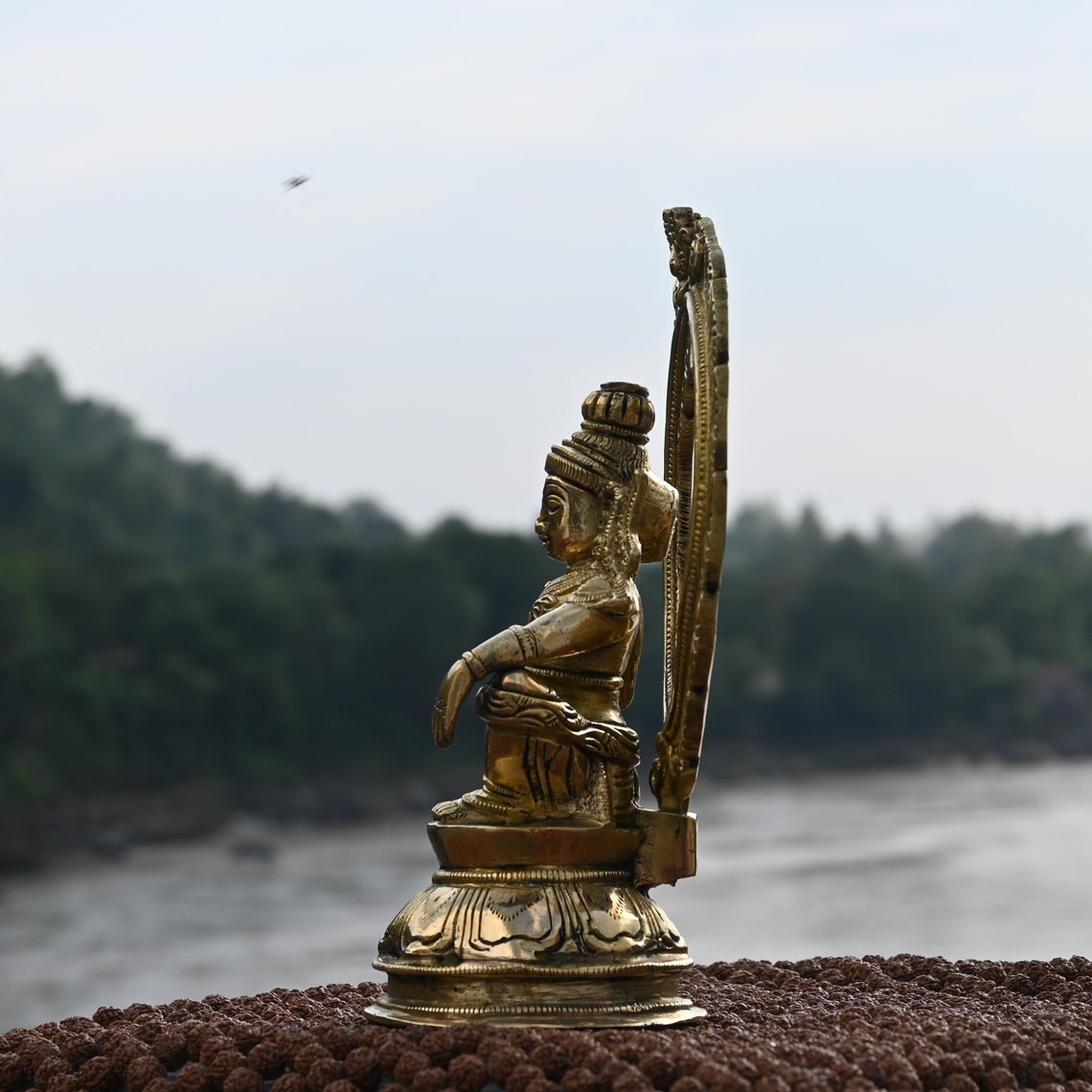 Lord Ayyappa Statue 8 Inches 20cm Ayyappan Brass Sculpture South Indian ...