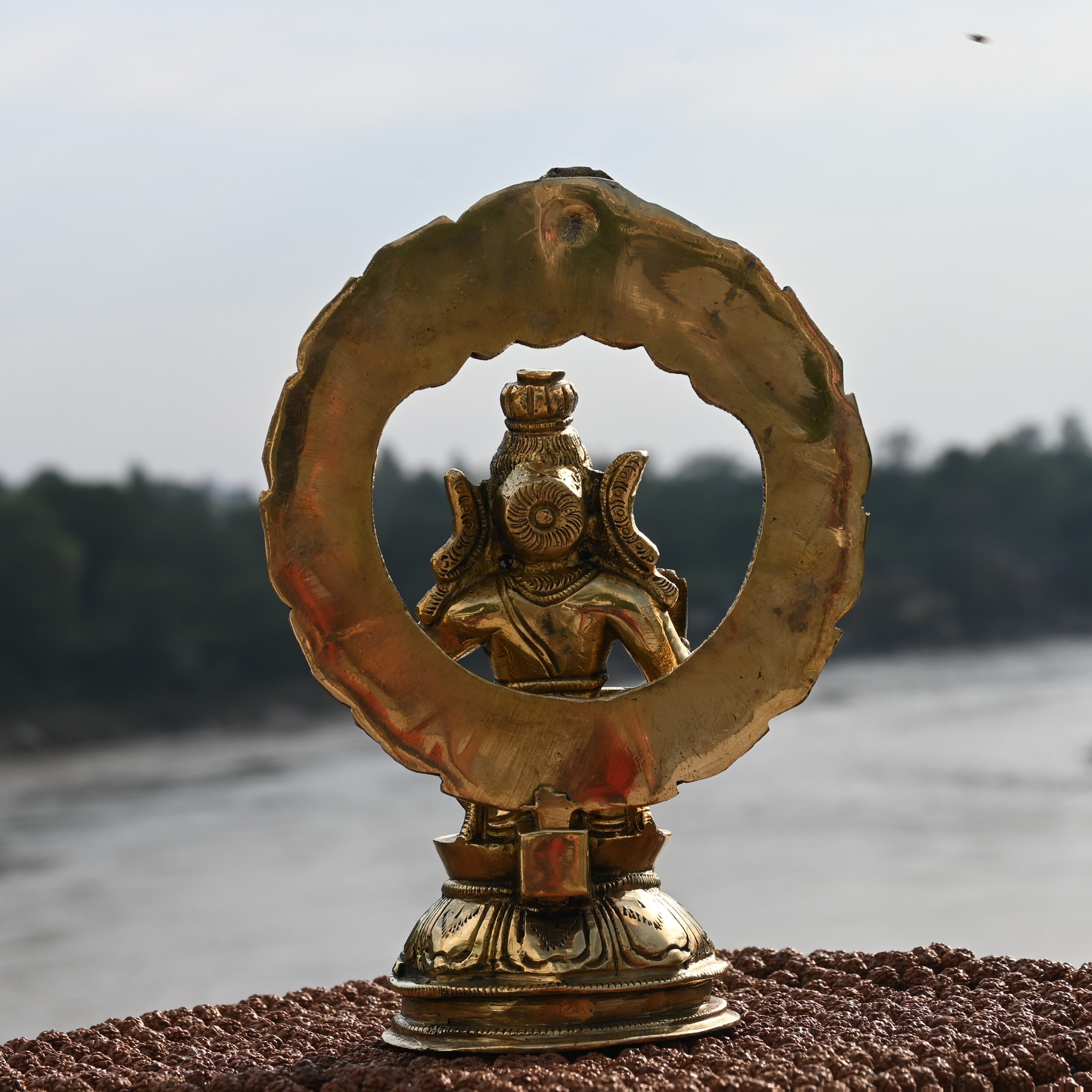 Lord Ayyappa Statue 8 Inches 20cm Ayyappan Brass Sculpture South Indian ...