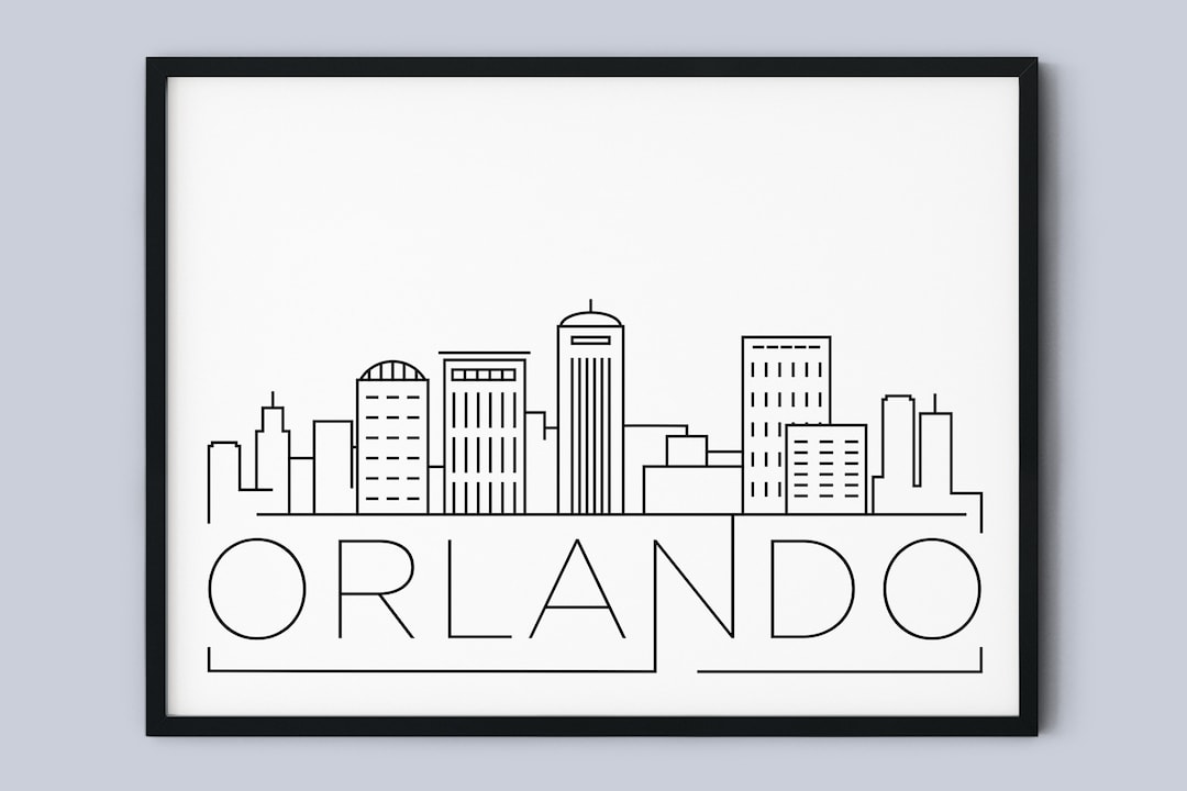 Orlando Skyline Print, Florida Printable, Orlando Poster, Orlando City ...