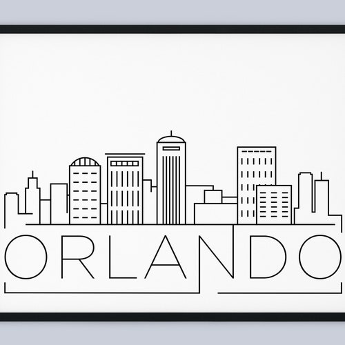 Orlando Skyline Print Florida Printable Orlando Poster - Etsy