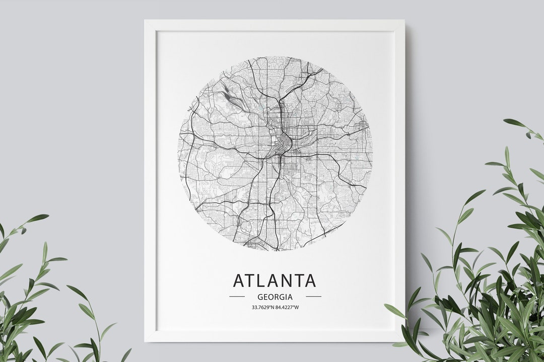 Atlanta Map Print, Atlanta Map Poster, Atlanta Street Map, Map of ...