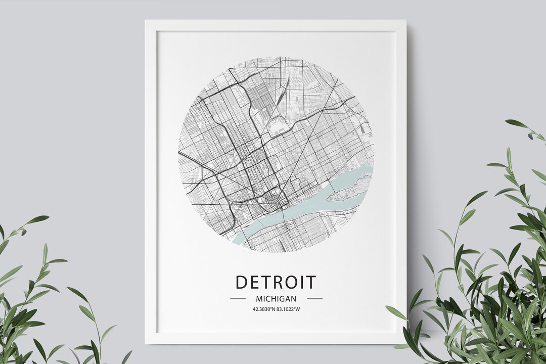 Detroit Map Print, Detroit Map Poster, Detroit Street Map, Map of ...