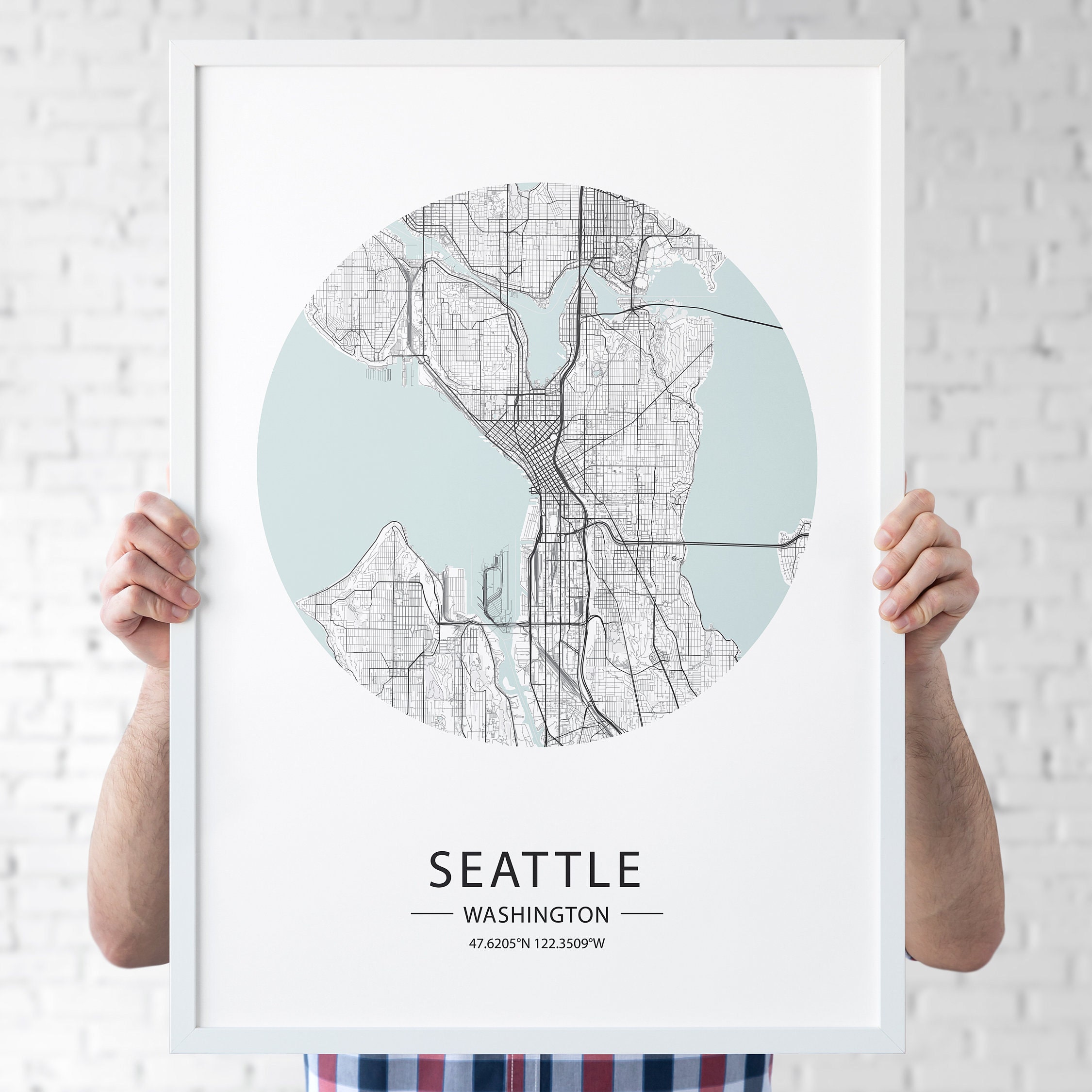 Seattle Map Print, Washington Map Poster, Seattle Street Map ...