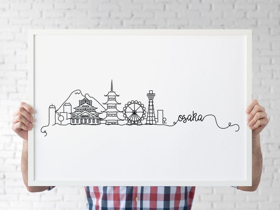 Osaka Skyline Drawing Osaka Skyline Print Chelsea Chelsea
