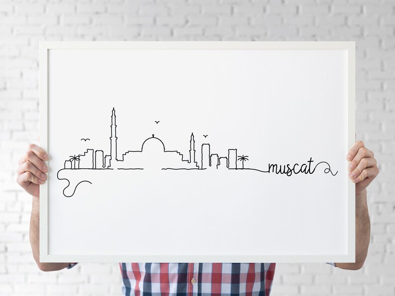Muscat Skyline Print Oman Printable Decor Muscat Pen Line - Etsy