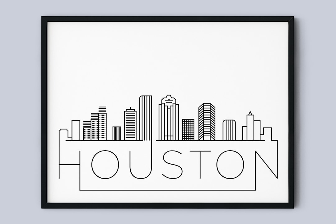 Houston Skyline Print, Texas Printable, Houston Poster, Houston City ...