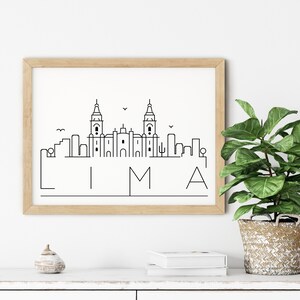 Lima Skyline Print, Peru Printable, Lima Poster, Lima City Print, Lima ...