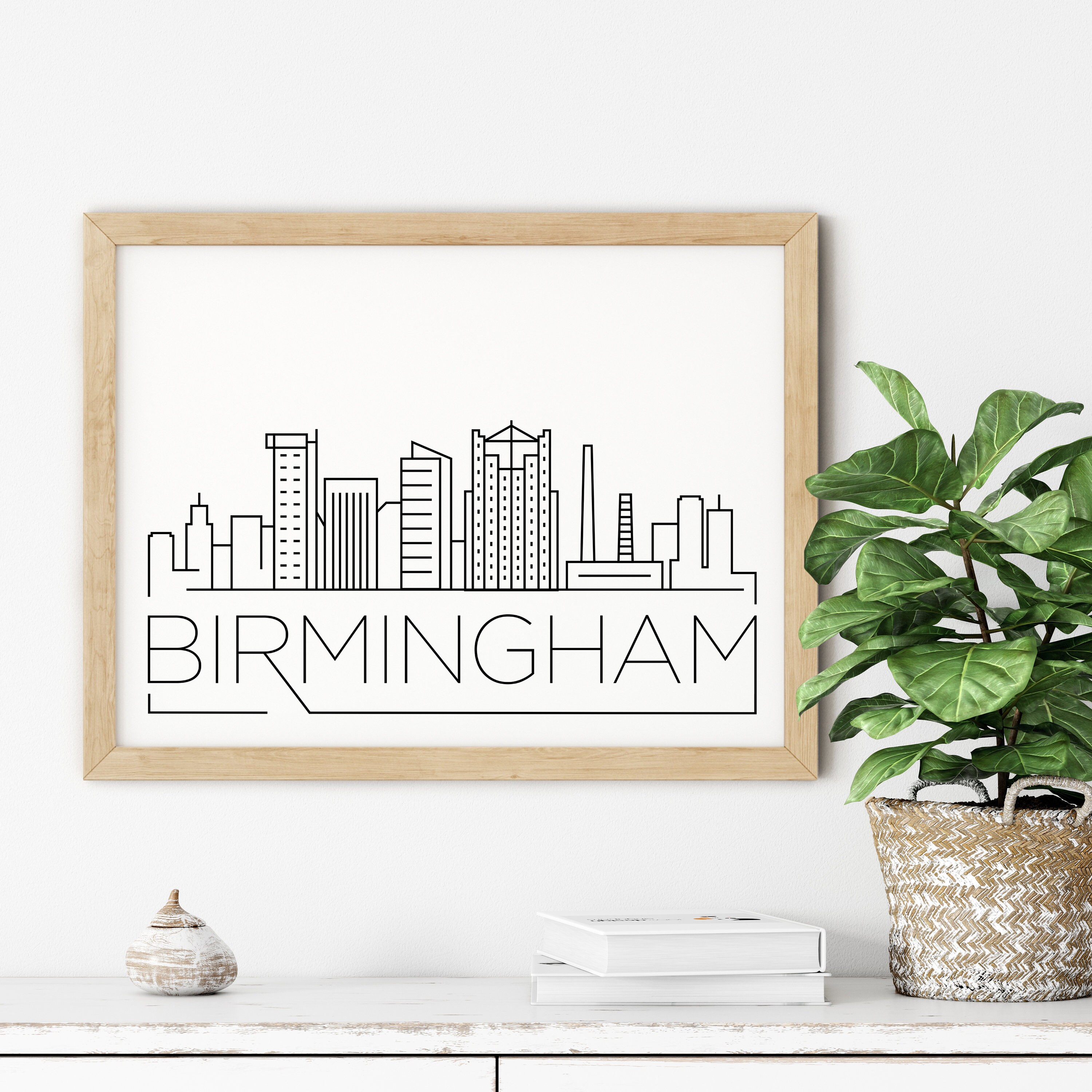 Birmingham Skyline Print, England Printable, Birmingham Poster ...